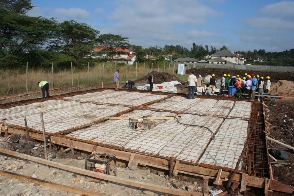 Waffles installed with steel and ring beam-Kenya « Modern Arch Structures
